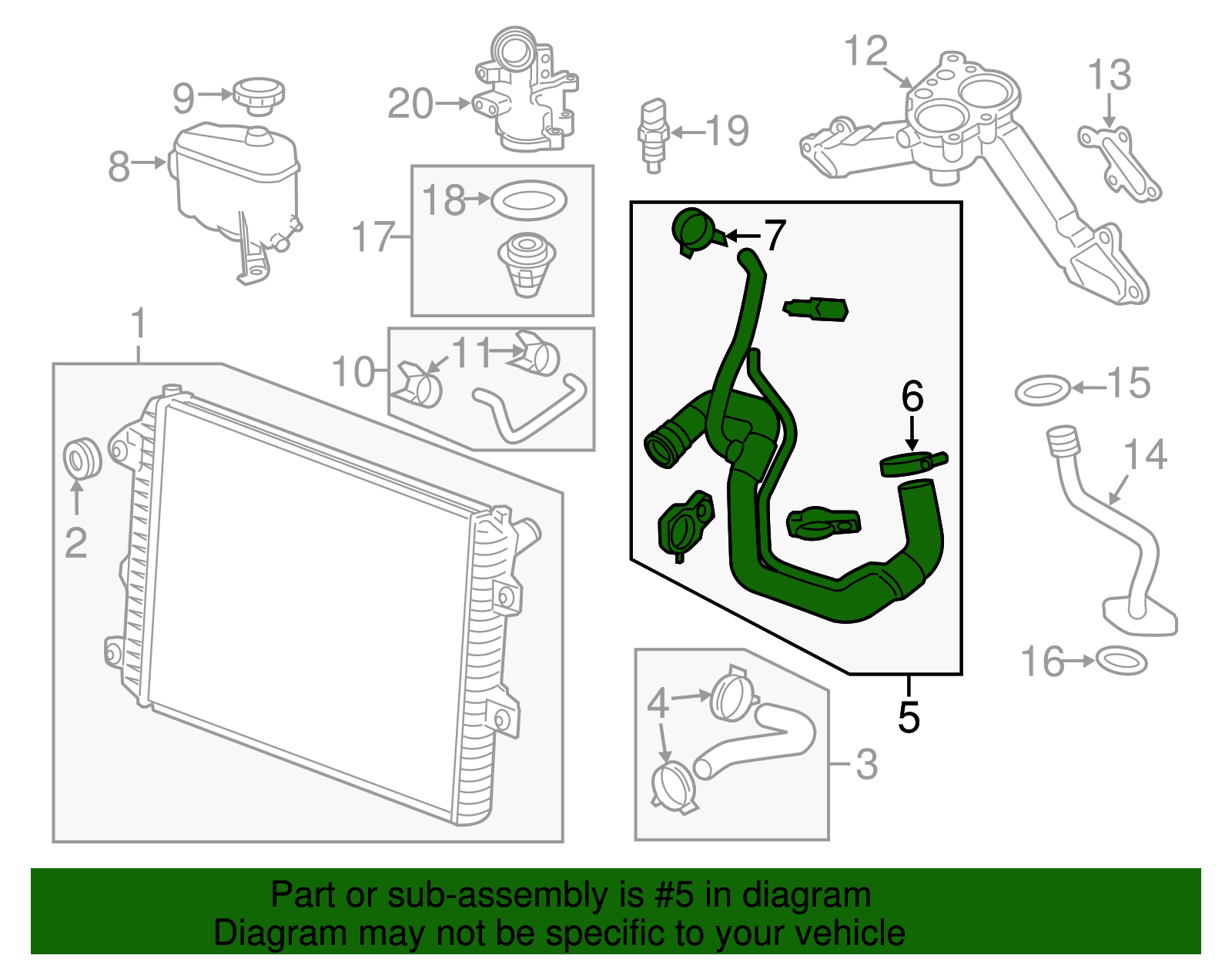 2011-2014 GM Radiator Outlet Hose 19258629 | Shop Matick Buick GMC