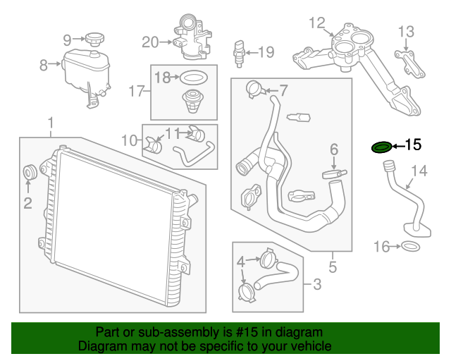 2001-2016 GM Thermostat Bypass Pipe Seal 94011602 | GM Parts Center