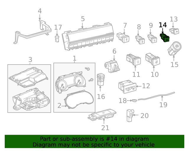 2020-2022 Toyota A/C Control Switch 84480-0E040 | Toyota Parts Center