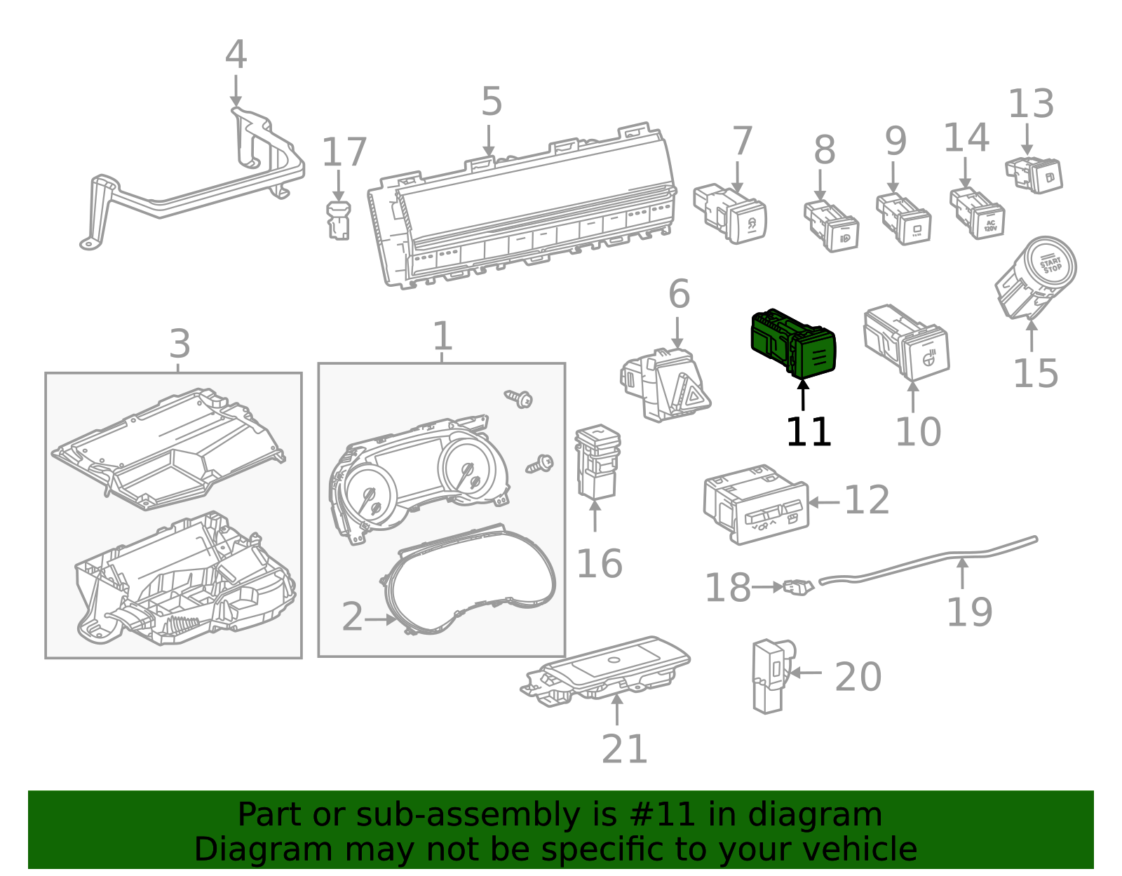 84962-08020 - 2021-2024 Toyota Sienna - Power Sliding Door Switch ...