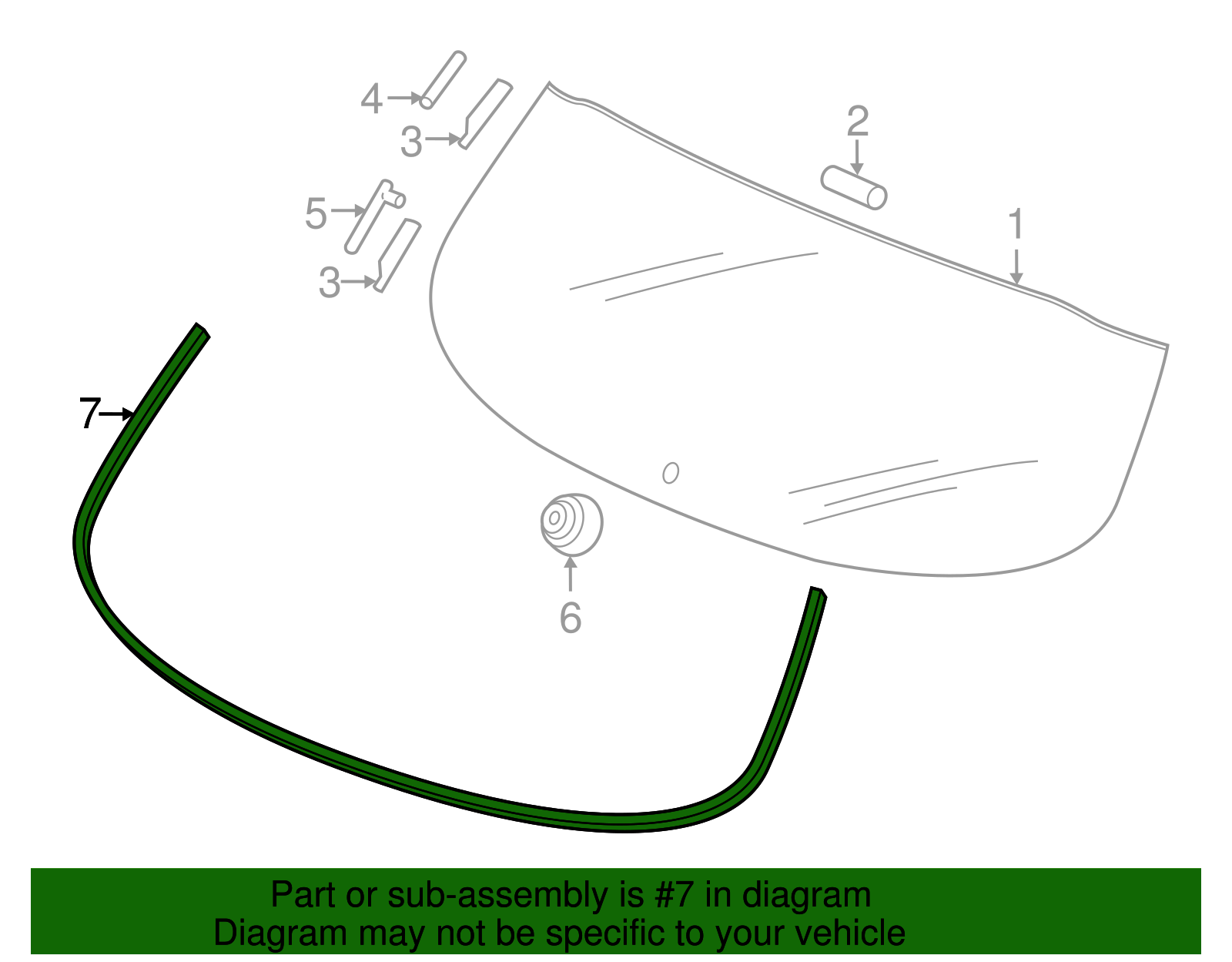 73213-TG7-A01 - Rubber Windshield Dam - 2016-2021 Honda Pilot | Honda ...