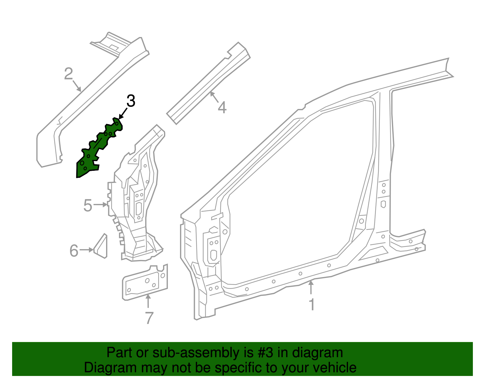2016-2020 Nissan Maxima Hinge Pillar Reinforcement G6246-4RAMA ...