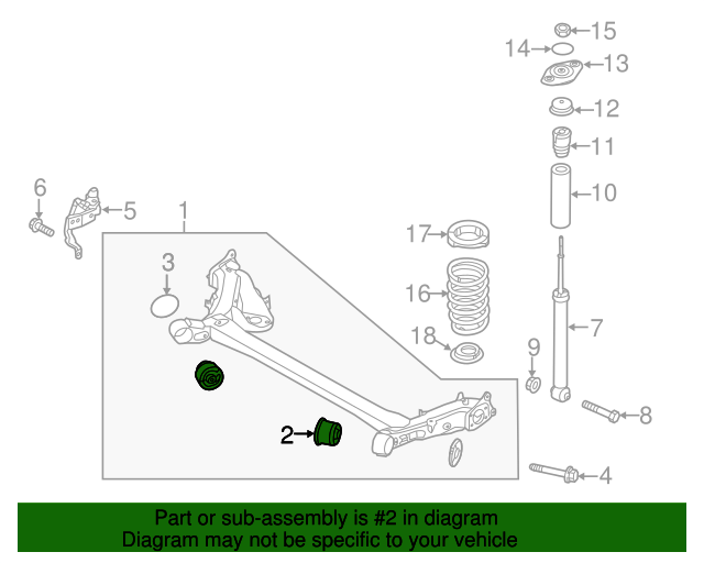 55160-B2000 - Axle Beam Mount Bushing - 2014-2019 Kia | Kia Auto Parts