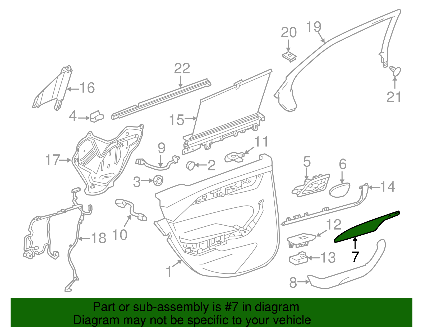 2016-2019 Cadillac CTS V-Line Carbon Fiber Rear Passenger Side Door ...