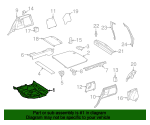 2006-2011 Mercedes-Benz Trunk Floor Access Cover 164-684-00-11-9C58 ...
