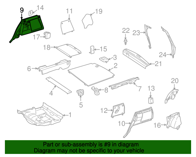 164-690-28-25-8M27 - Side Trim Panel 2006-2011 Mercedes-Benz | Mercedes ...