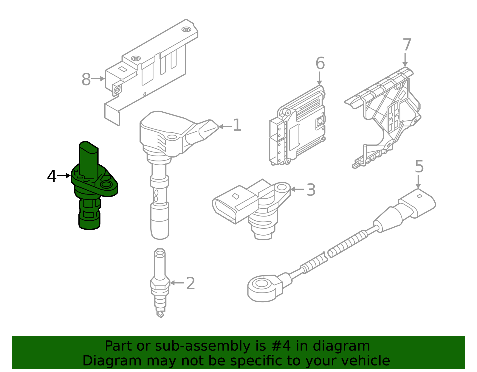 2013-2025 Volkswagen Engine Crankshaft Position Sensor 06K-906-433-D ...