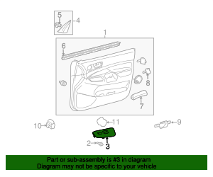 2012-2015 Toyota Tacoma Door Switch Trim Panel (Left, Front, Upper ...