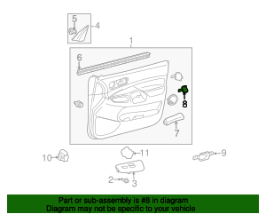 Genuine Toyota Grip Handle Cap part# 74223-04010-B0 for 2005-2008 ...