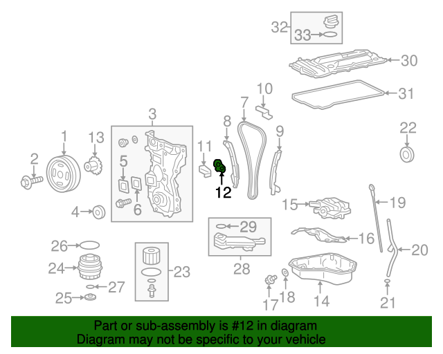 2011-2012 Toyota Sienna Genuine Toyota Timing Chain Tensioner Gasket ...