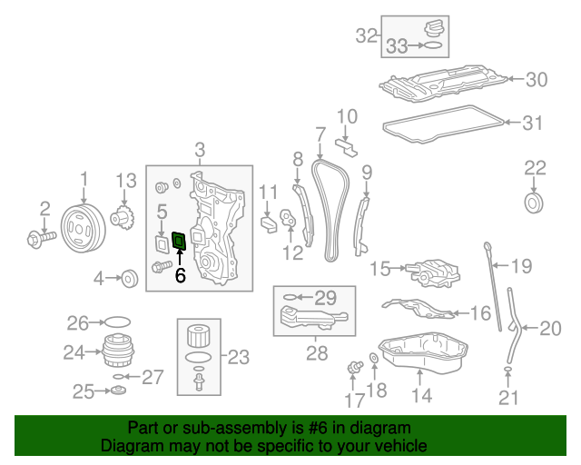 2009-2019 Toyota Engine Timing Cover Gasket 11329-36020 | Toyota Parts ...