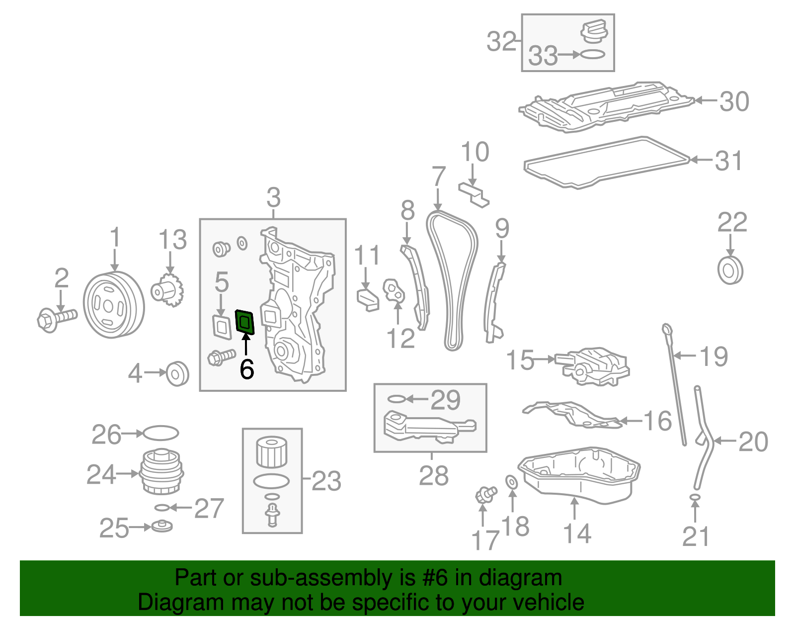 2009-2019 Toyota Engine Timing Cover Gasket 11328-0V010 | Toyota Parts ...