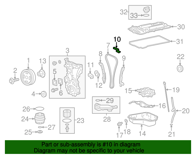 13566-0V011 - Engine Timing Chain Guide - 2010-2019 Toyota | OEM ...