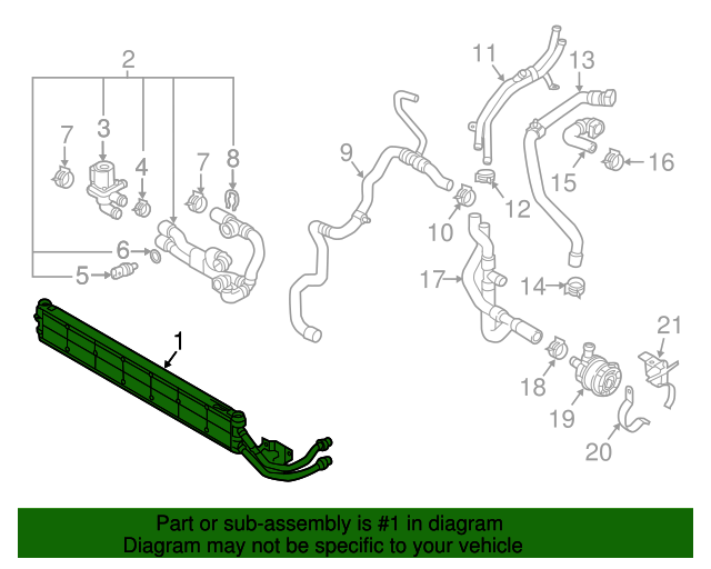 2016-2018 Audi A3 Sportback e-tron Radiator 5Q0-121-251-GR | TascaParts.com