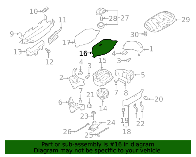 2010-2020 Nissan 370Z Spare Tire Panel 84960-1ET0A | Nissan Parts Plus