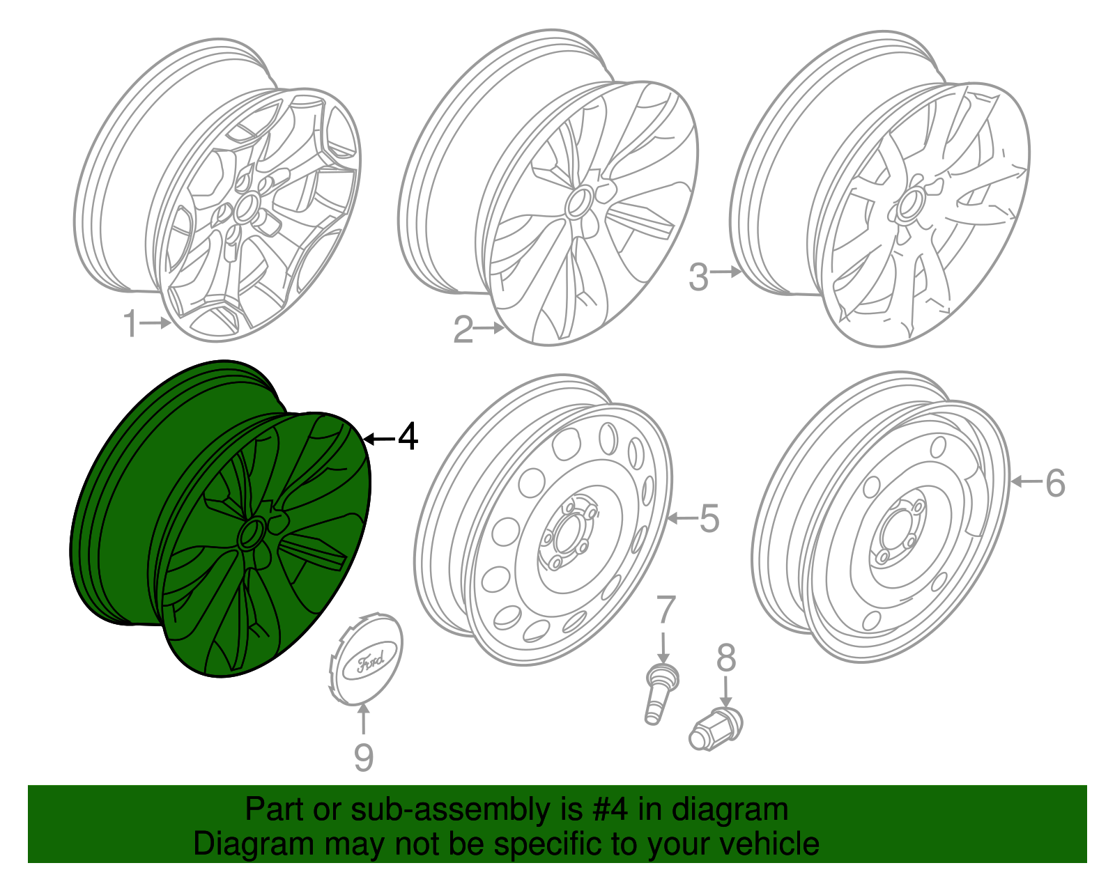 DG1Z-1007-E - Wheel, Alloy - 2013-2014 Ford | Lasco Auto Parts