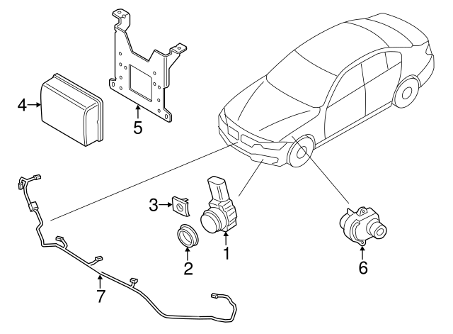 51117445076 - 2016-2019 BMW Park Sensor Mount Kit (51-11-7-445-076 ...