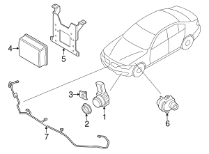 51117445076 - 2016-2019 BMW Park Sensor Mount Kit (51-11-7-445-076 ...