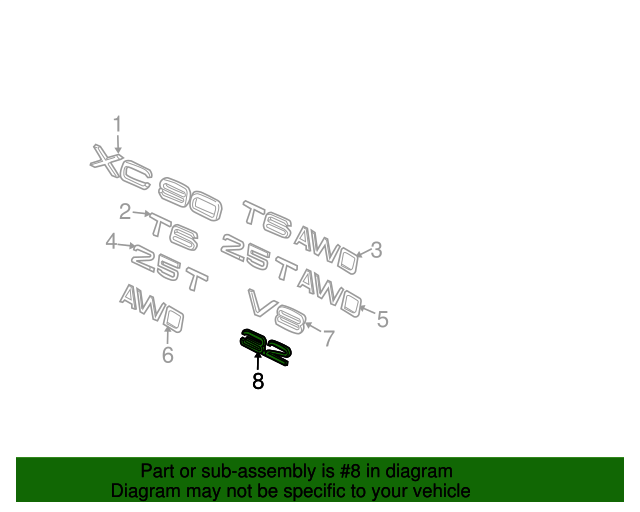30747464 - Hatch Emblem 2014-2022 Volvo XC90 | AutoNationParts.com