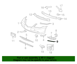 71118-SJA-A00 - Molding, L Front Bumper Side 2009-2012 Acura RL | Group ...
