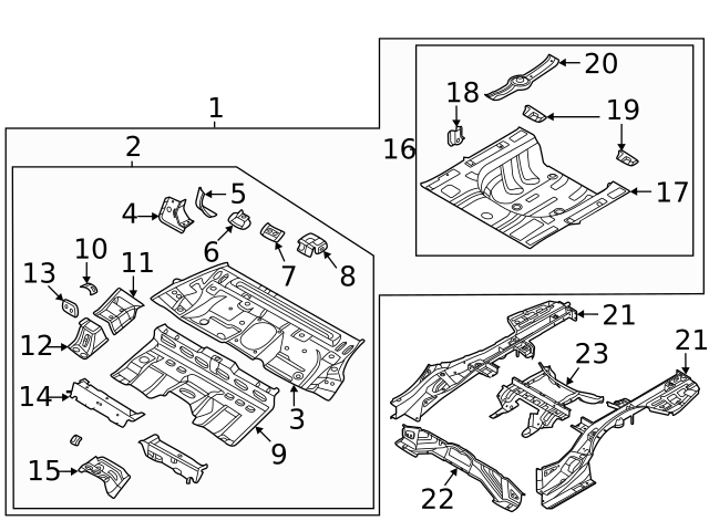 2020-2023 Hyundai Sonata Floor Pan Reinforcement 65652-L1000 ...