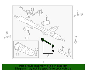 2014-2015 Jaguar F-Type Inner Tie Rod C2D47149 | AutoNationParts.com