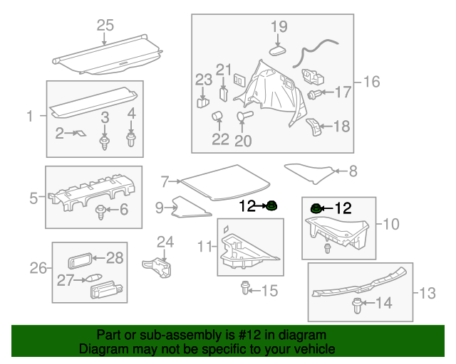 90467-14053 - Storage Compartment Retainer Clip - 2008-2022 Toyota ...