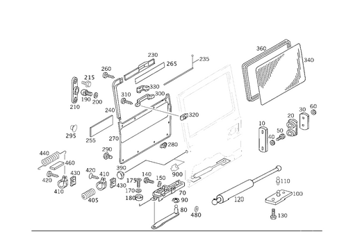 Rear Panel Door Attachment Parts, Rear Panel Door Window for 2017 ...
