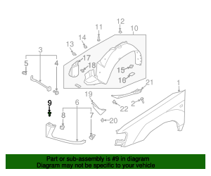 2003-2005 Subaru Front Extension Clip 909130059 | Subaru Parts Store
