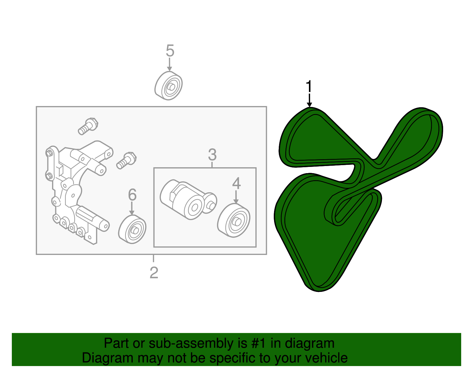 2011-2014 Hyundai Serpentine Belt 25212-2G710 | Hyundai Wholesale Direct