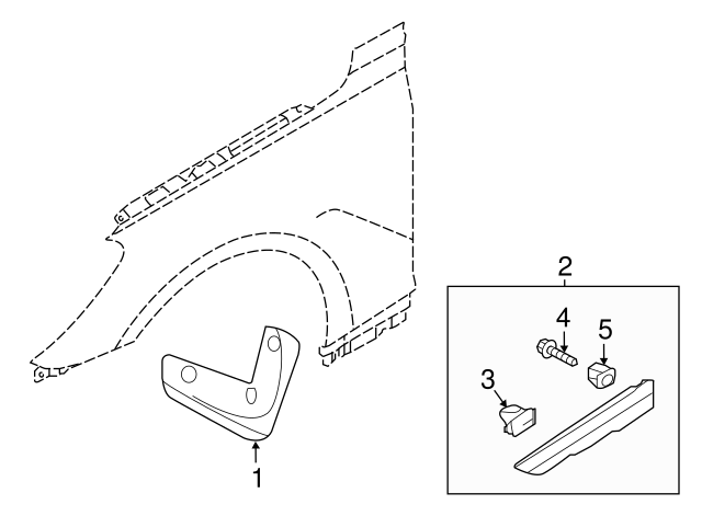 2017-2022 Genesis G90 Molding Assembly Fender W Line Left-hand 87731 ...