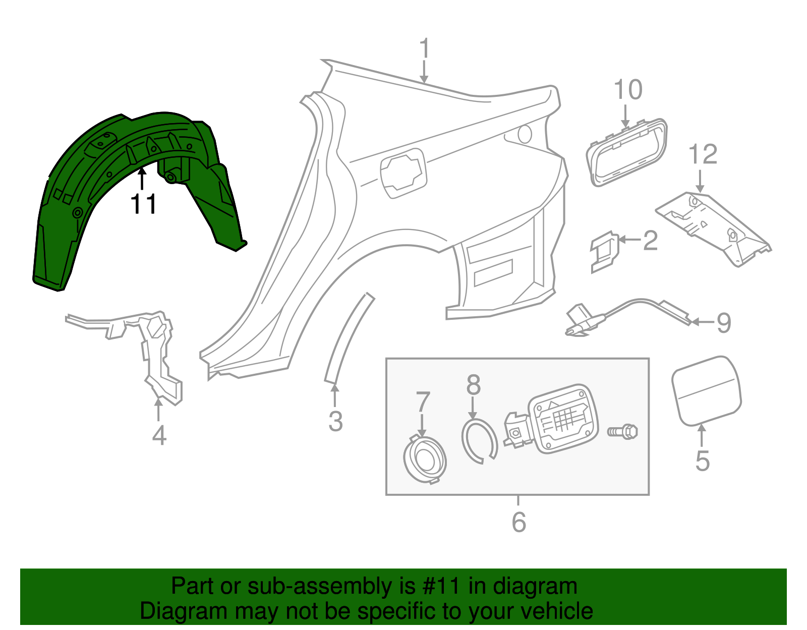 2013-2020 Lexus | Wheelhouse Liner | 65638-30141 | OEM Vehicle Parts