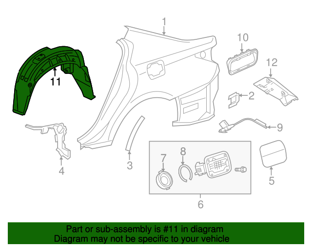 2013-2020 Lexus Wheelhouse Liner 65638-30141 | OEM Parts Online