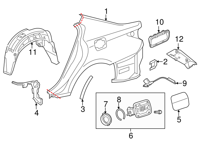 2013-2020 Lexus Tail Lamp Pocket 61063-30903 | OEM Parts Online