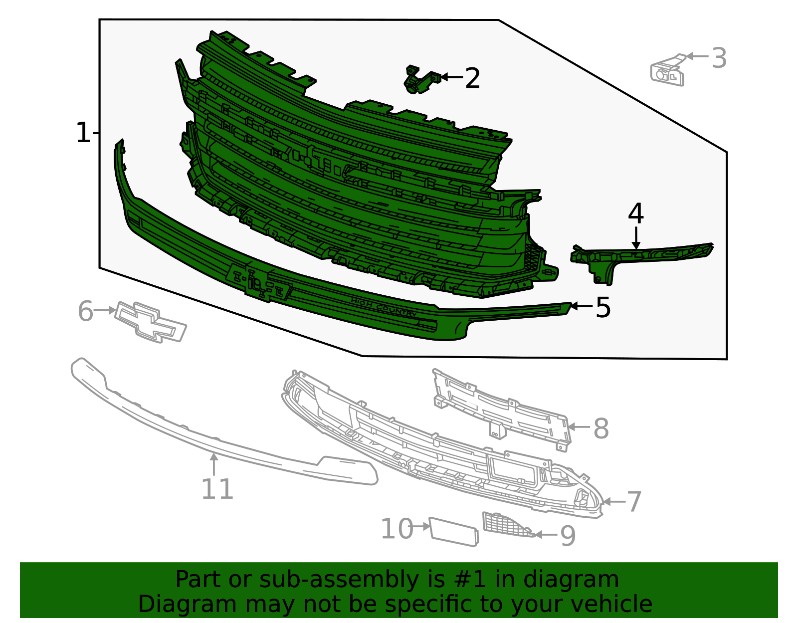 2021-2024 Chevrolet Grille 85115299 GM | GMPartsDirect.com
