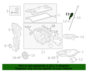 2018-2025 Toyota Engine Oil Dipstick Tube 11452-F0010 | Toyota Parts Center