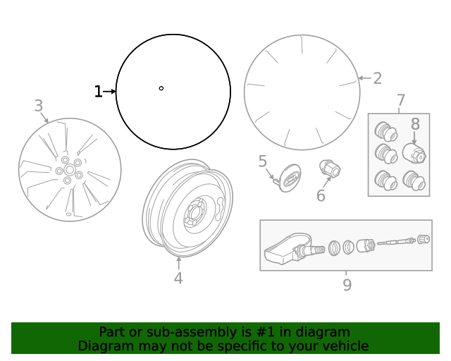 Genuine OEM Alloy Wheel - 18" 5 Split-Spoke, 'Style 5011' Part ...