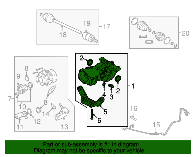 2008-2015 Land Rover Differential Assembly LR031377 | JaguarParts.com