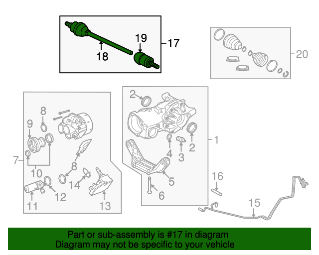Genuine Axle Assembly for 2008-2015 Land Rover LR2 | Land Rover Part ...