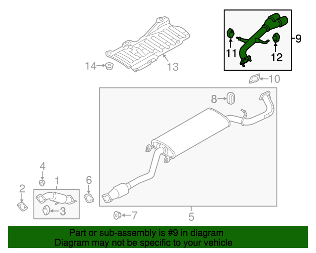 28710-4Z600 - Rear Muffler - 2017-2018 Hyundai Santa Fe Sport ...