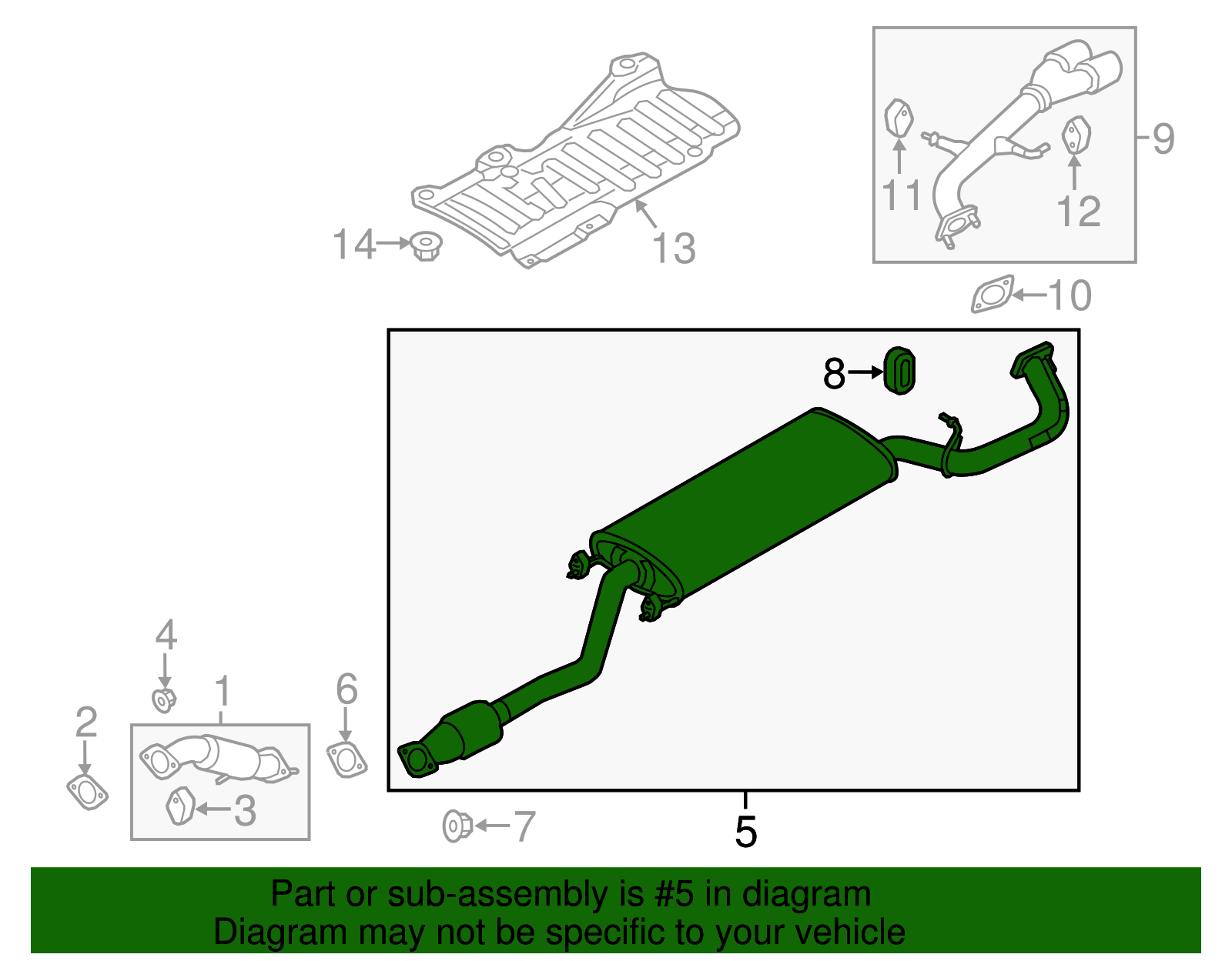 Genuine OEM Catalytic Converter Part# 28600-4Z500 Fits 2013-2016 ...