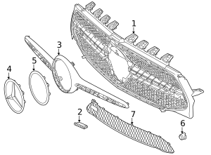118-888-21-00-64 - Grille Molding 2020-2023 Mercedes-Benz CLA 35 AMG ...