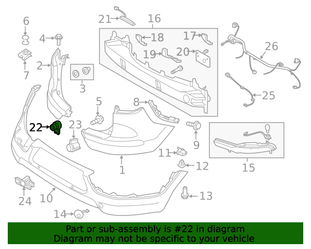 95720-3W010 - Reverse Sensor 2011-2013 Kia Sportage | Kia.Parts Store