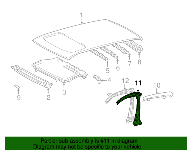 2009-2010 Pontiac Vibe Reinforcement 19183942 | Paradise GM Parts
