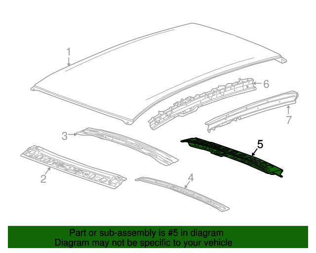 Roof Rear Header Panel 95491908 | GMPartsDirect.com