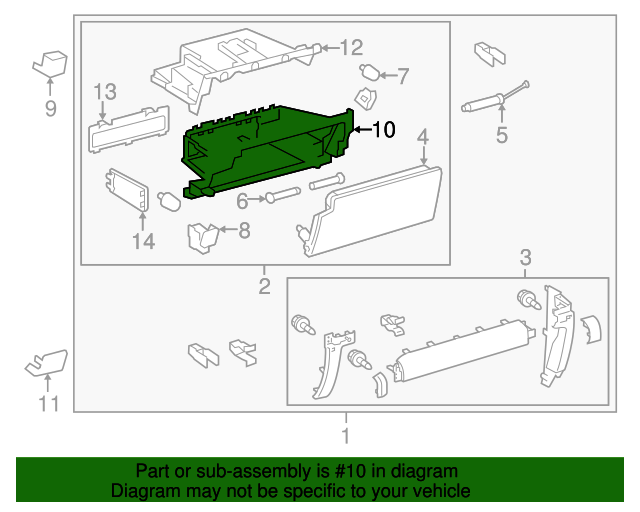 2010-2022 Toyota 4Runner Glove Box Frame 55433-35110 | OEM Parts Online