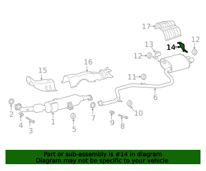 2019-2024 Toyota Corolla Muffler & Pipe Support Bracket 17576-F2010 ...
