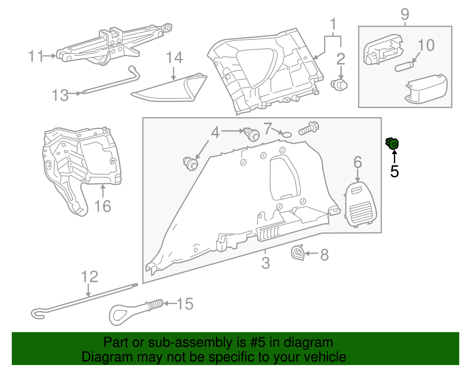 90189-05096 - Upper Center Pillar Trim Grommet 2001-2020 Toyota | Longo ...
