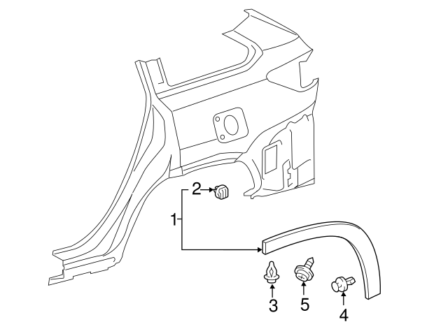 OEM Toyota Wheel Opening Molding For 2014-2019 Toyota Highlander - Part ...