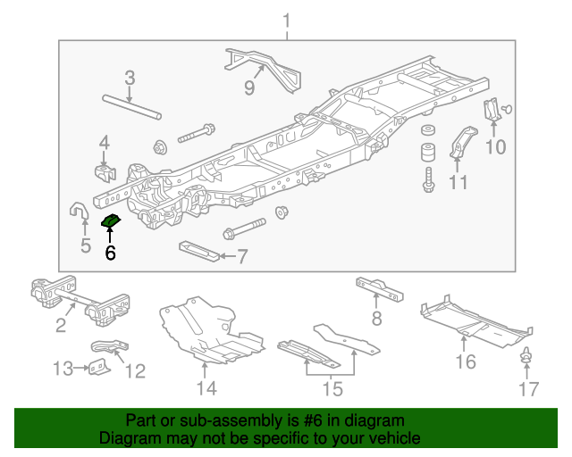 2007-2020 GM Frame Rail End Bracket 23212858 | NewGMParts.com